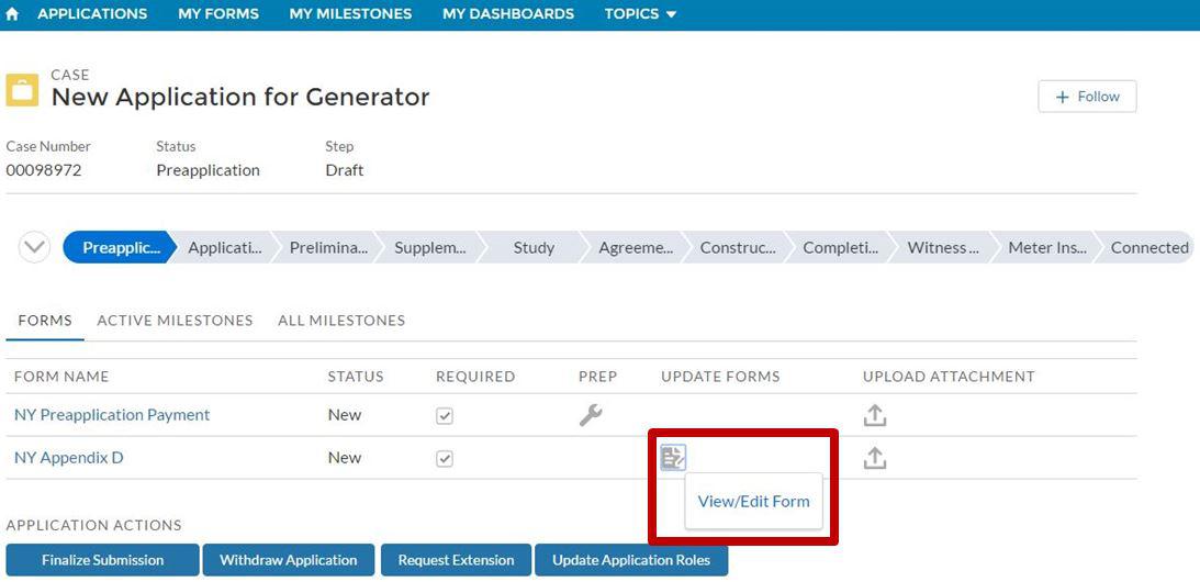 How to Submit: NY Appendix D – Preapplication