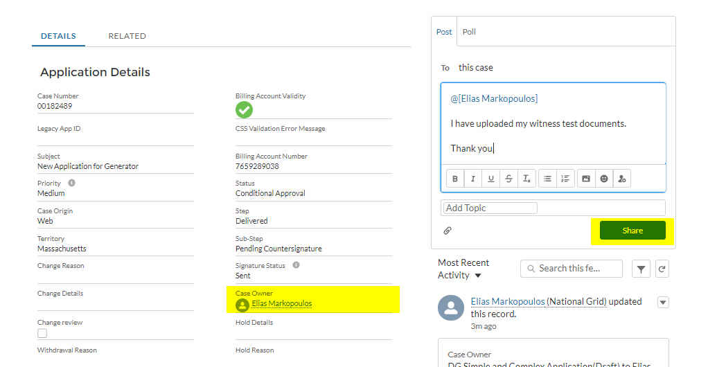 Submitting Witness Test Documents